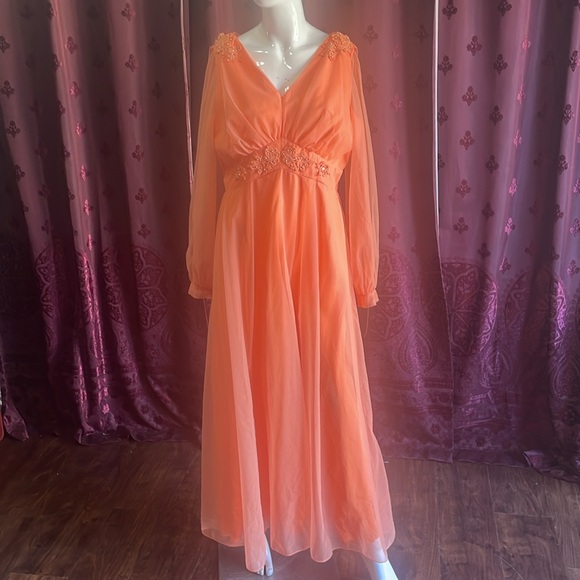 Authentic Original Vintage Style | Dresses | Vintage Seventies Orange ...
